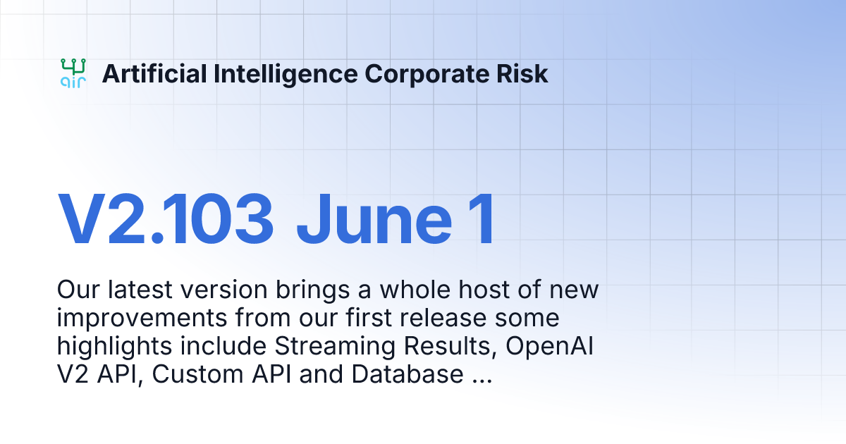 V2.103 June 1 | Artificial Intelligence Corporate Risk