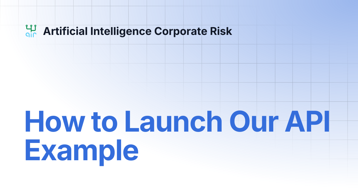 How to Launch Our API Example | Artificial Intelligence Corporate Risk