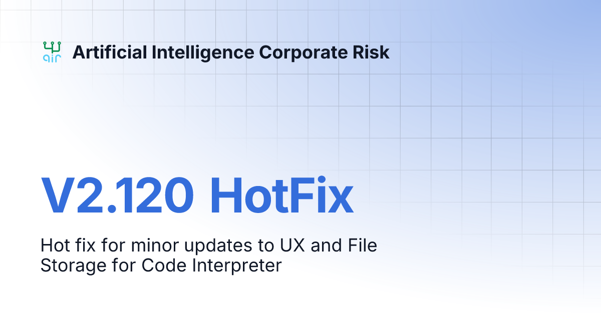 V2.120 HotFix | Artificial Intelligence Corporate Risk